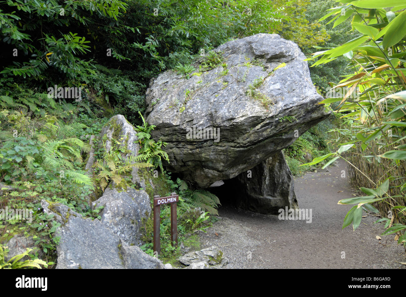 Dolmen rock garden Blarney castle Stock Photo - Alamy