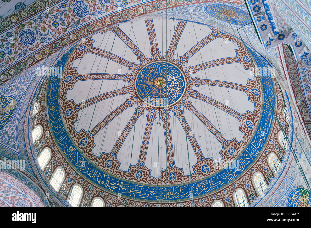central dome and arches, Blue Mosque, Istanbul, Turkey Stock Photo - Alamy