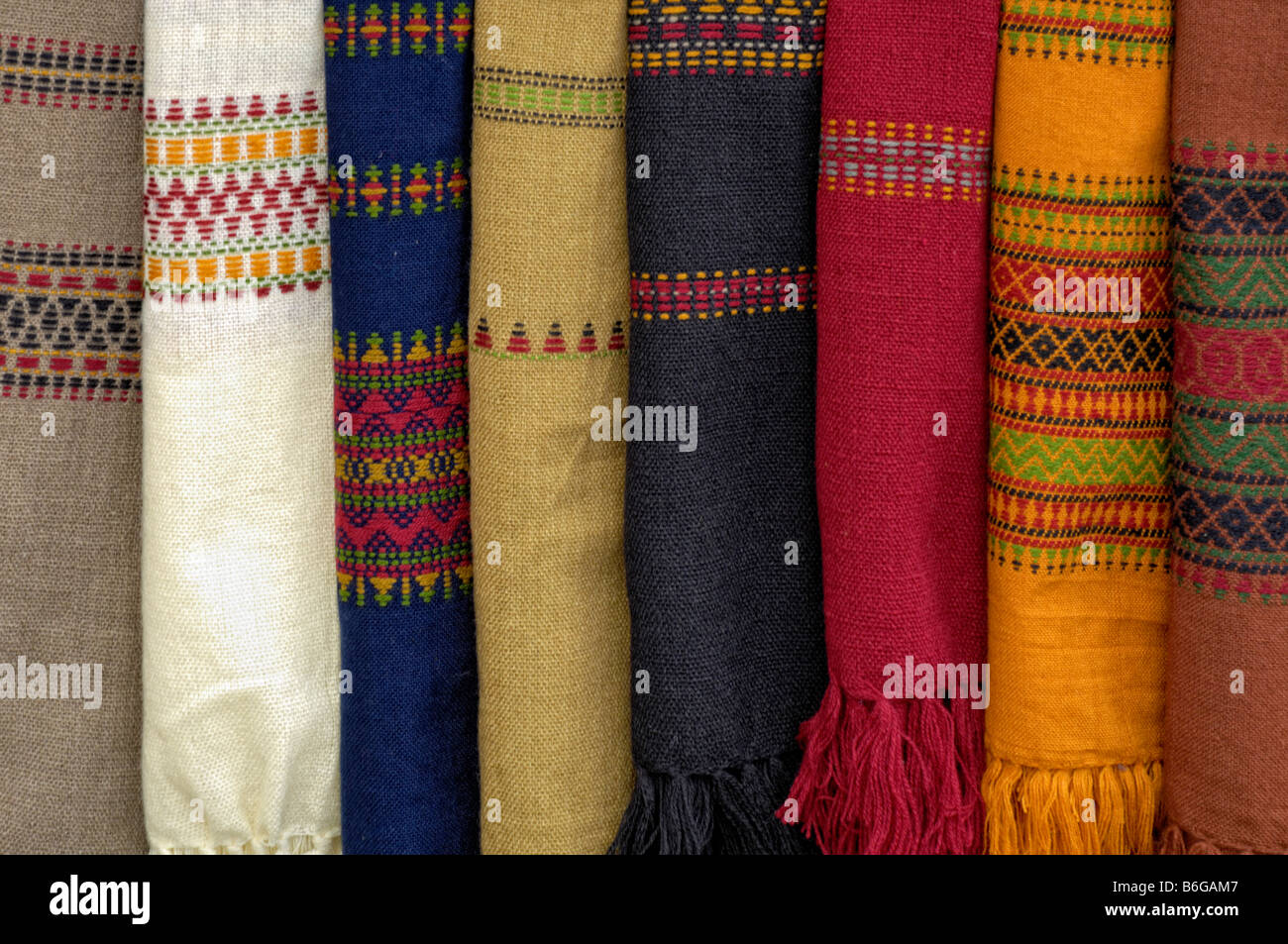 Colourful woolen Scarves Stock Photo - Alamy