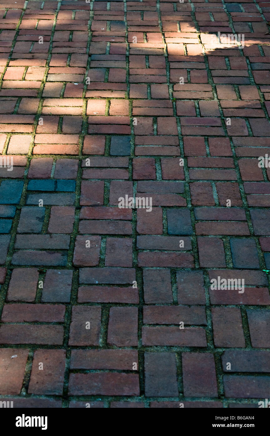 Brick paving courtyard patio Stock Photo - Alamy