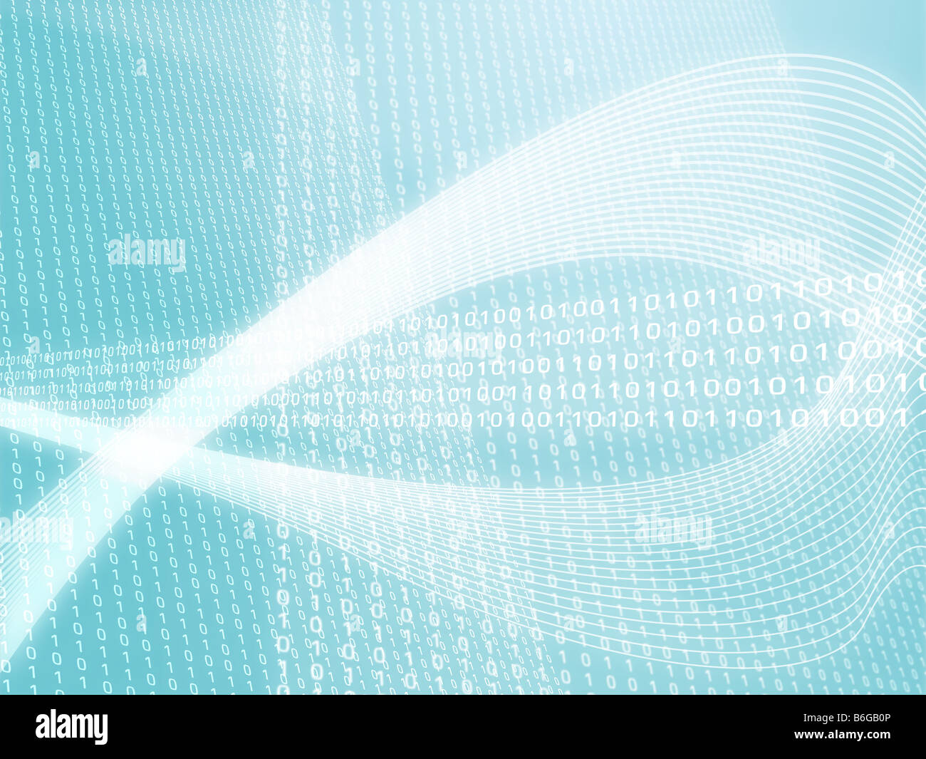 Illustration of data flows with ones and zeroes Stock Photo - Alamy