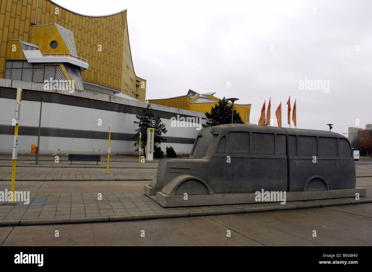 Grey bus concrete sculpture Memorial to Victims of the Nazis ...