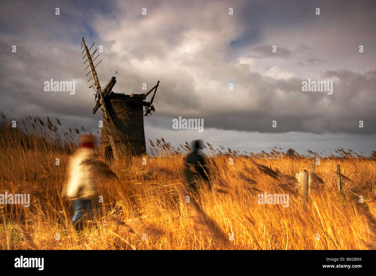The ghostly blurred figures of two walkers are captured here against ...