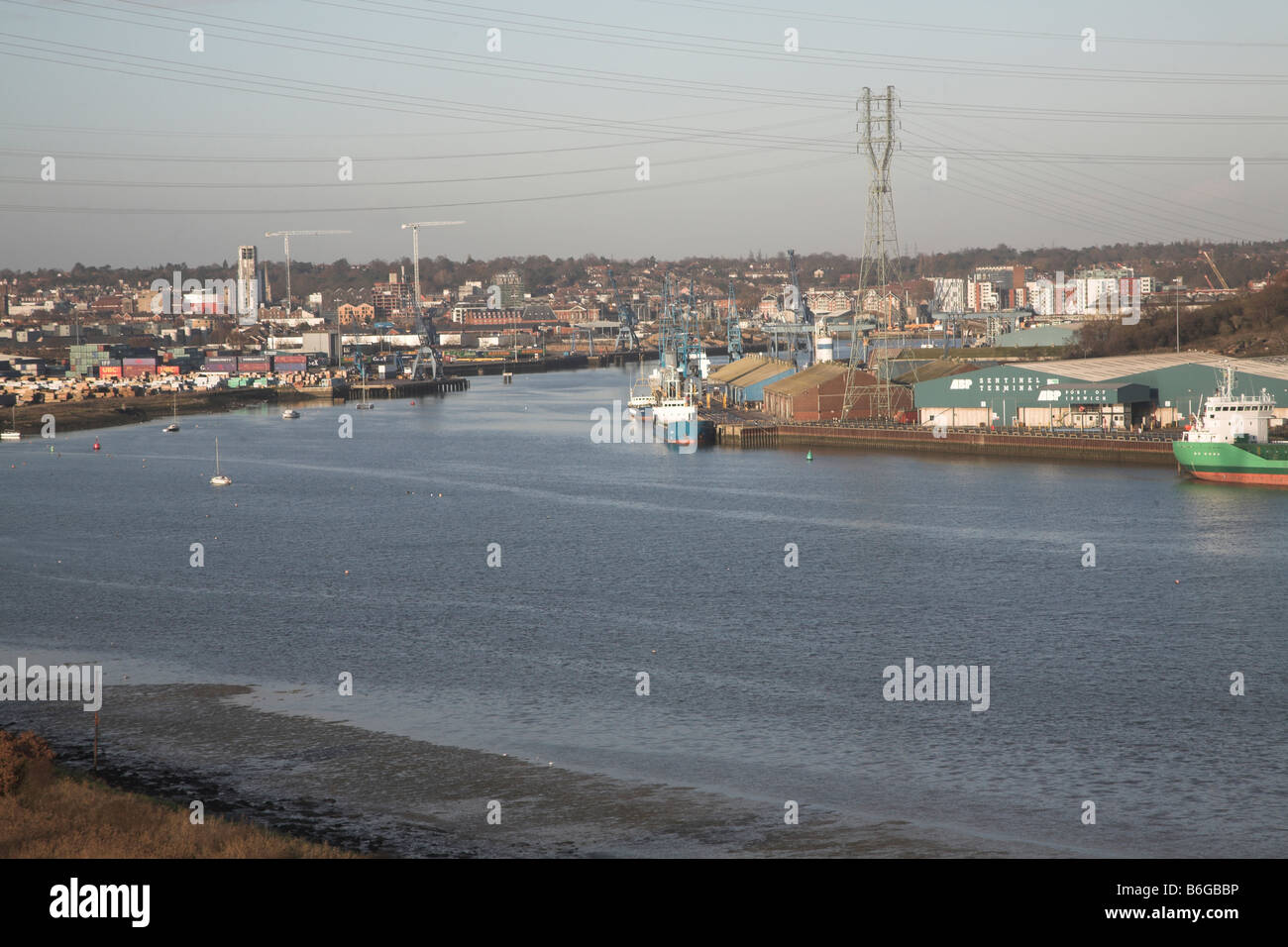 River Orwell Ipswich docks Suffolk England Stock Photo - Alamy