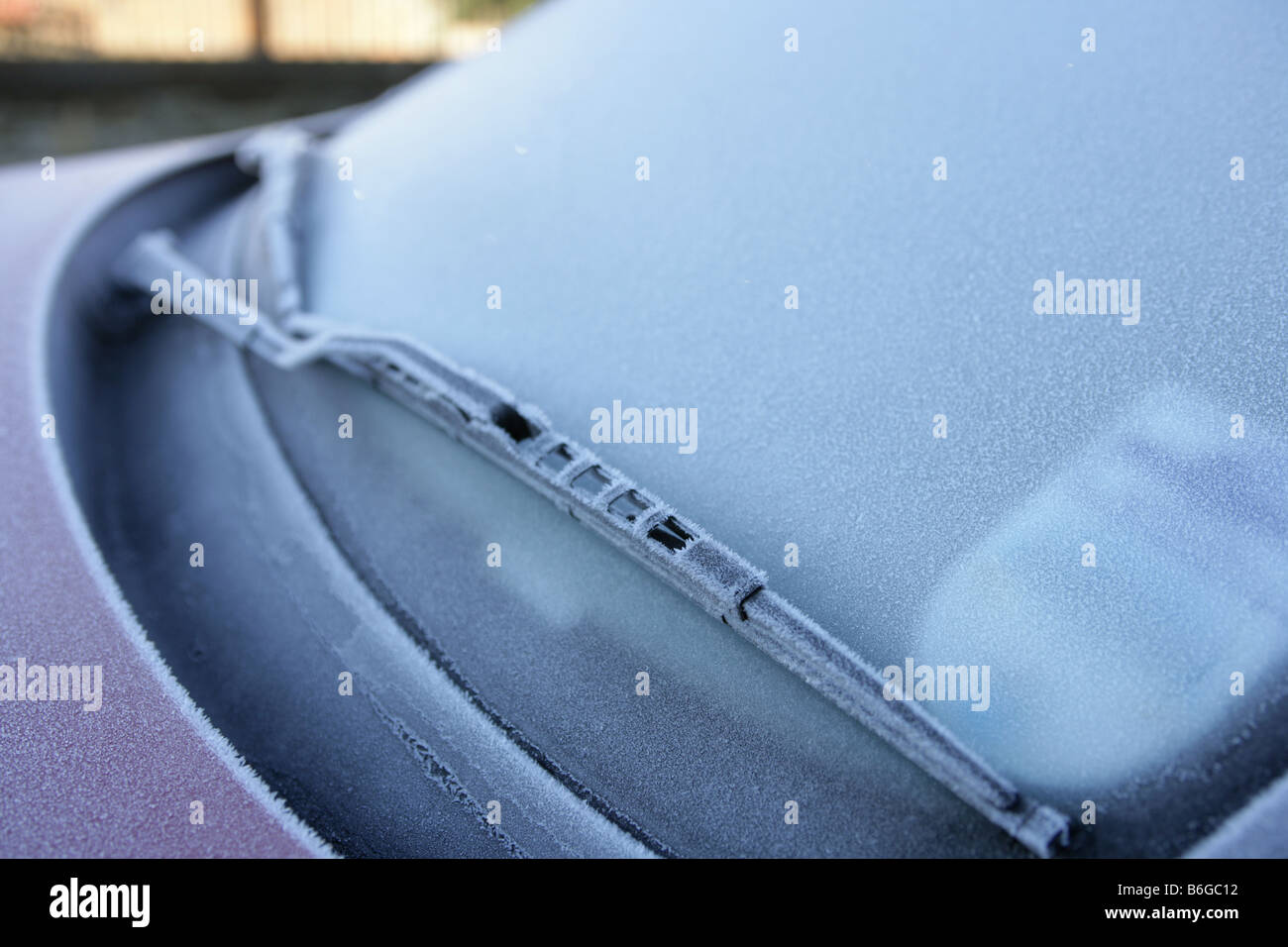 A frozen windscreen of a car Stock Photo - Alamy