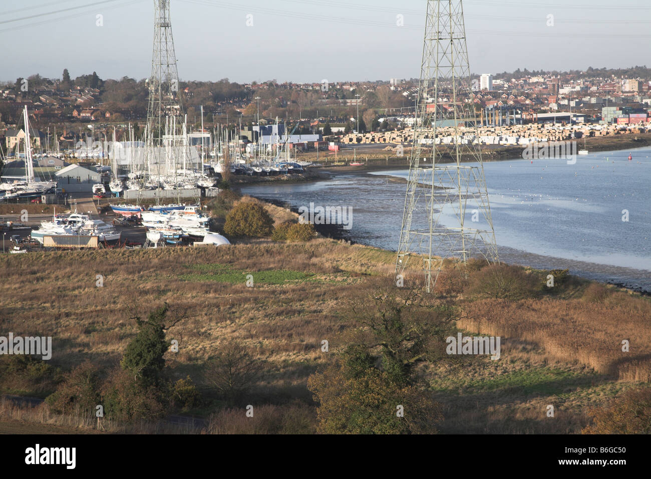 River Orwell Ipswich docks and marina Suffolk England Stock Photo - Alamy