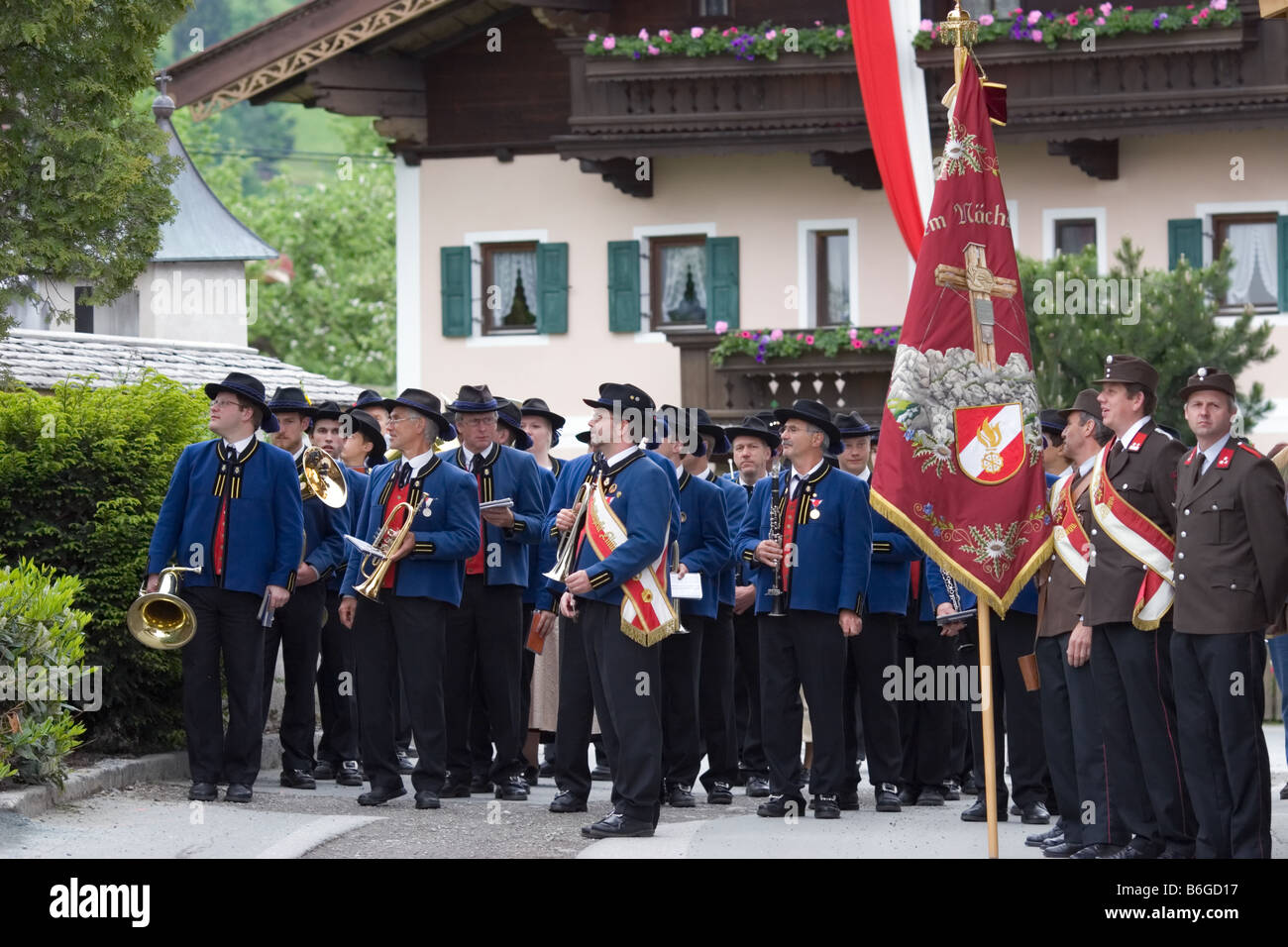 Austrian music band in centre of Ellmau Stock Photo - Alamy