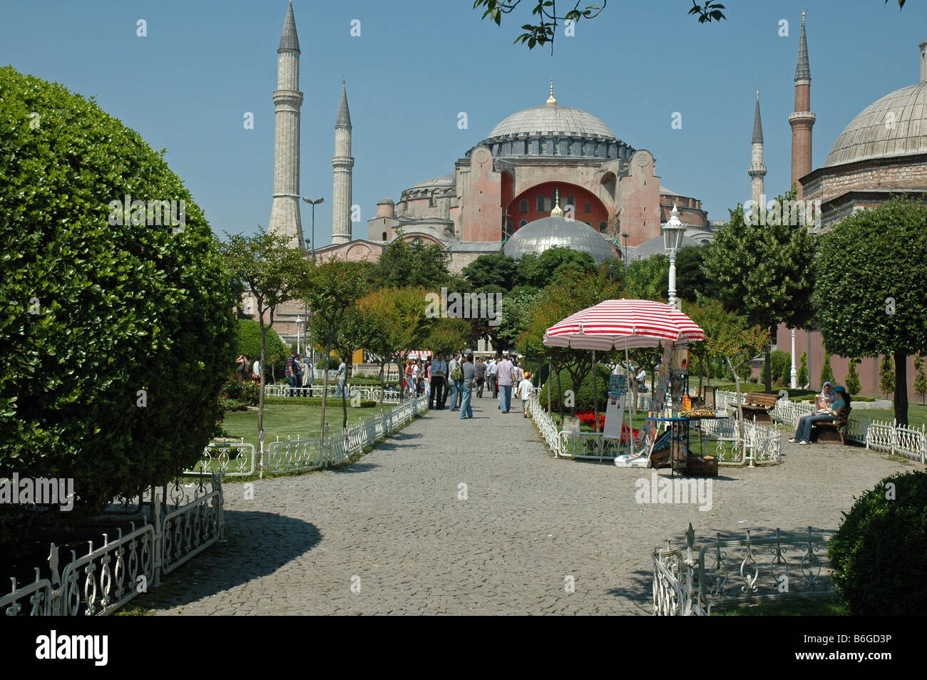 Gardens near the St. Sophia Hagia Museum. Istanbul, Turkey Stock Photo ...