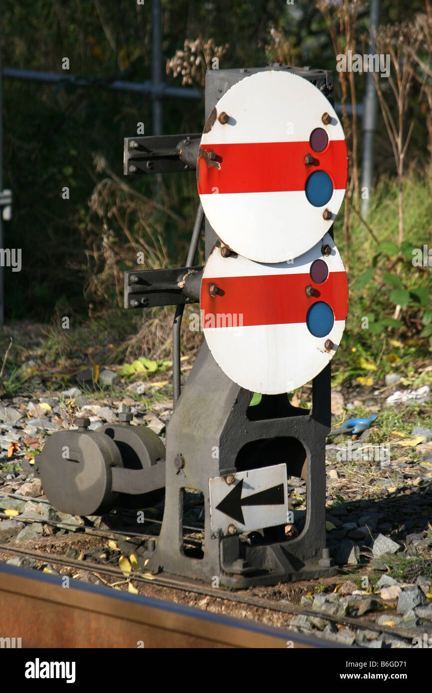 Trackside railway signal at Appleby station, Cumbria, England Stock ...