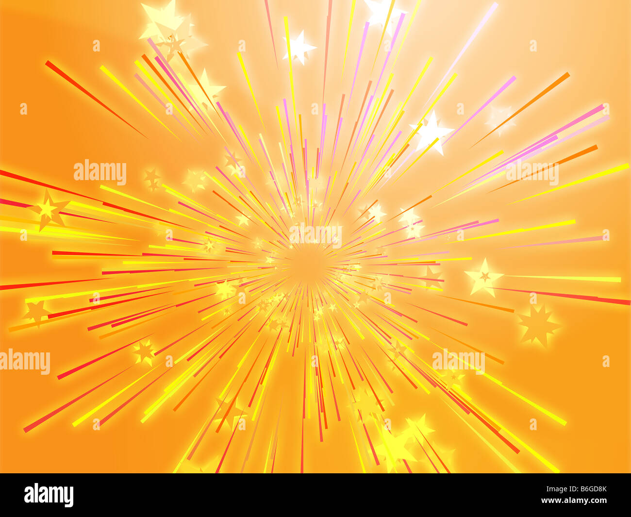 Central bursting explosion of dynamic flying stars abstract ...