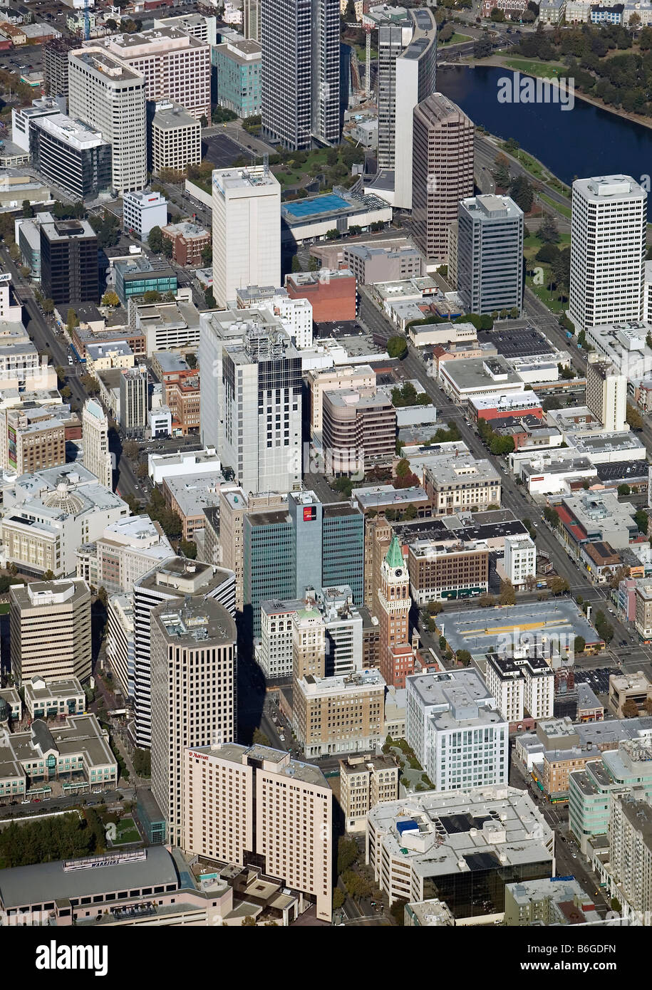 aerial view above downtown Oakland California Stock Photo - Alamy