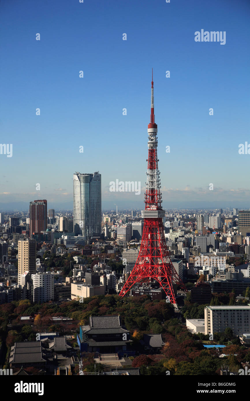 Japan Tokyo skyline Tokyo Tower general aerial view Stock Photo - Alamy