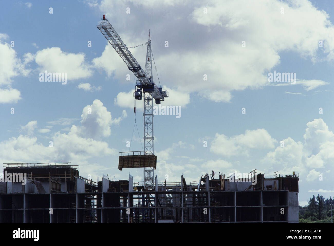 Construction, high rise crane at building site, Miami Stock Photo - Alamy