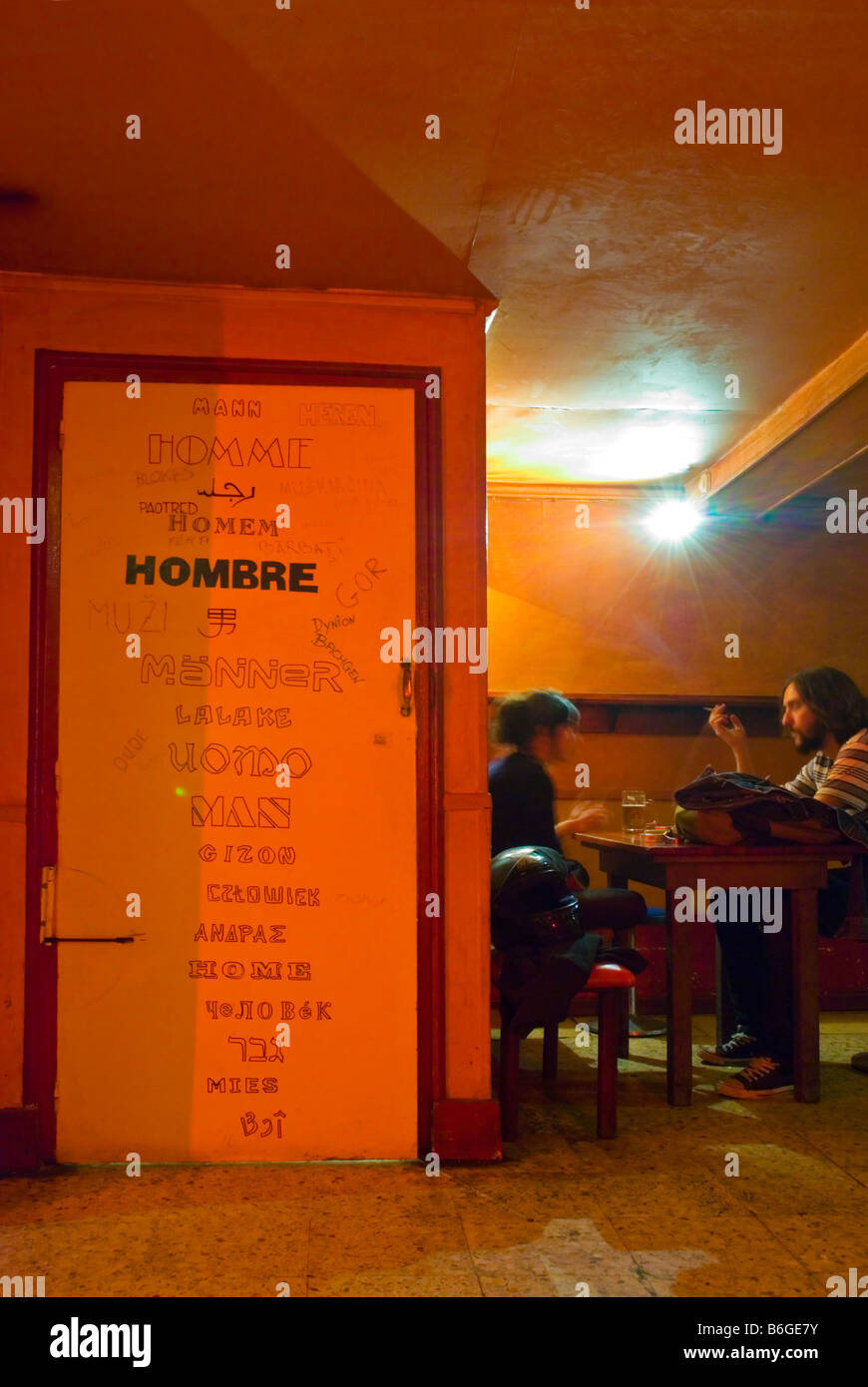 Bar interior George Orwell square in Barcelona Spain Europe Stock Photo ...