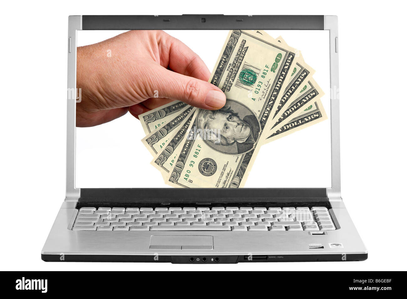 Labtop computer with money screen hi-res stock photography and images ...