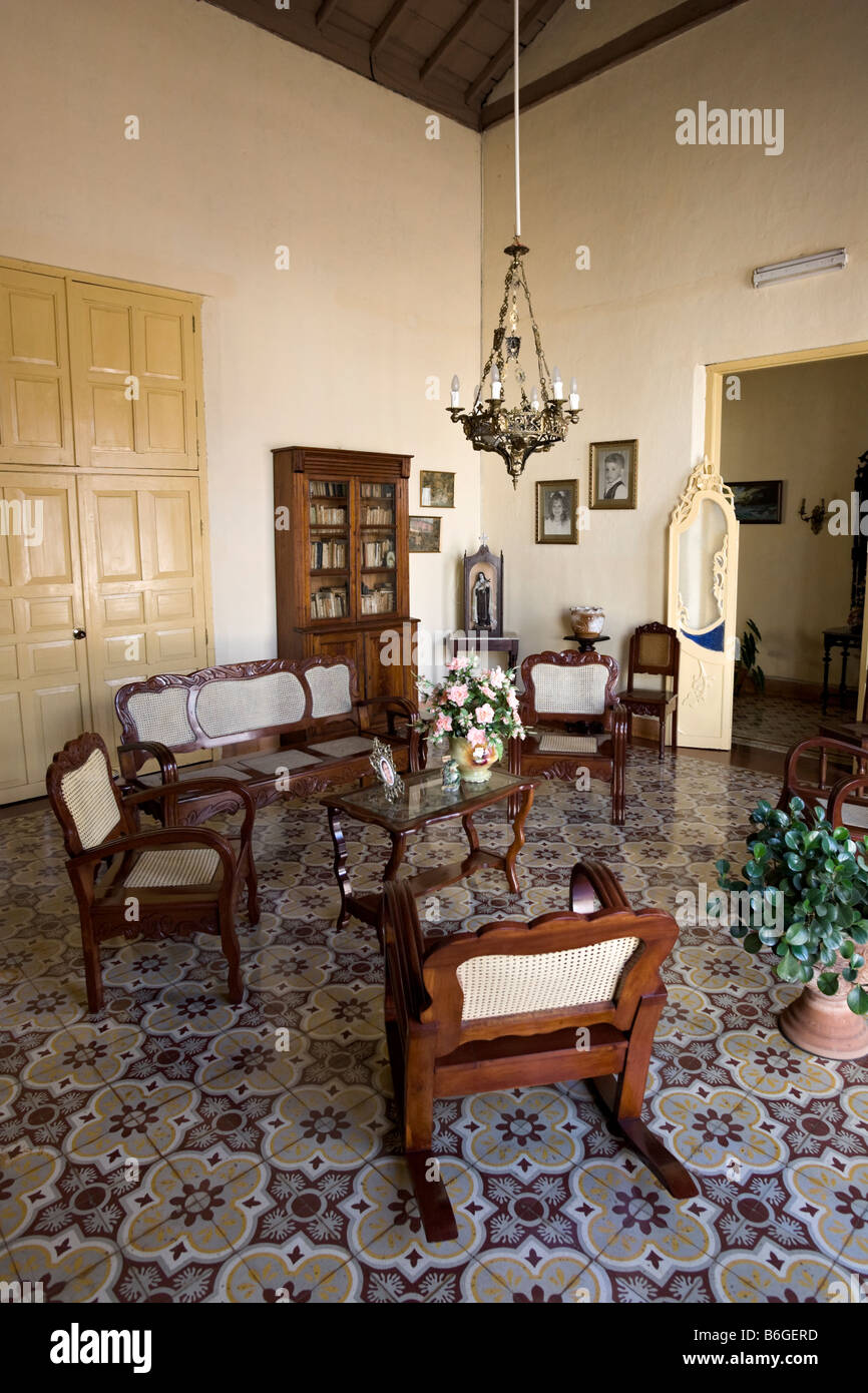 Inside of the old colonial Cuban home in Remedios. Cuba. Caribbean ...