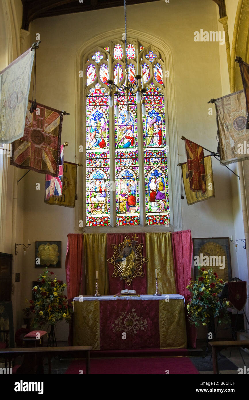 side chapel altar at St Marys Church at Bury St Edmunds, Suffolk, UK ...