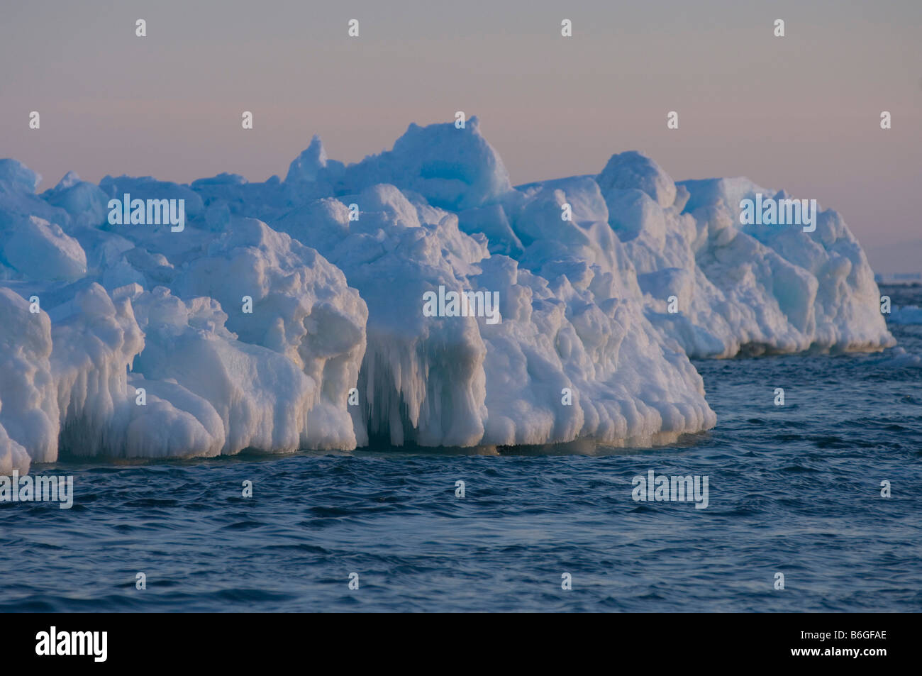 edge of an open lead in the pack ice Chukchi Sea off the coastal arctic ...