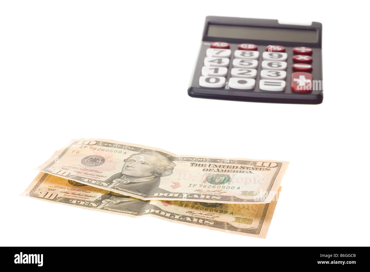 a dark calculator machine with big numbers and buttons Stock Photo - Alamy