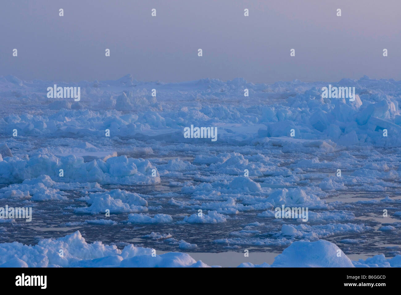 seascape of floating pack ice through an open lead Chukchi Sea Stock ...
