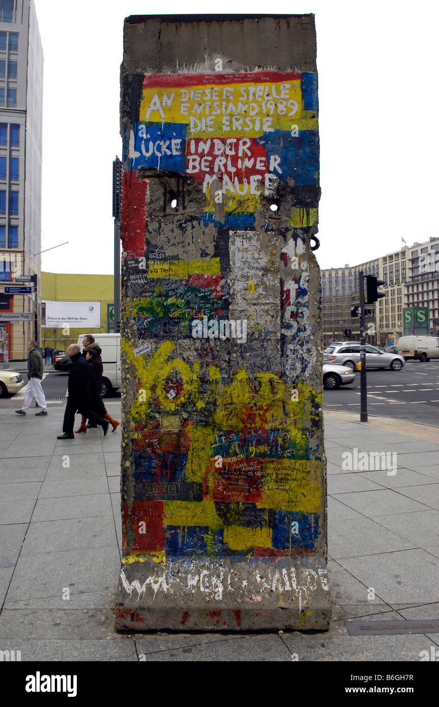 german text berlin wall potsdamer platz east germany DDR Stock Photo ...