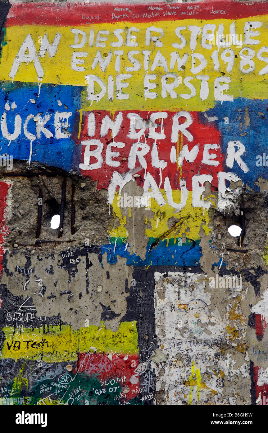 german text berlin wall potsdamer platz east germany DDR Stock Photo ...