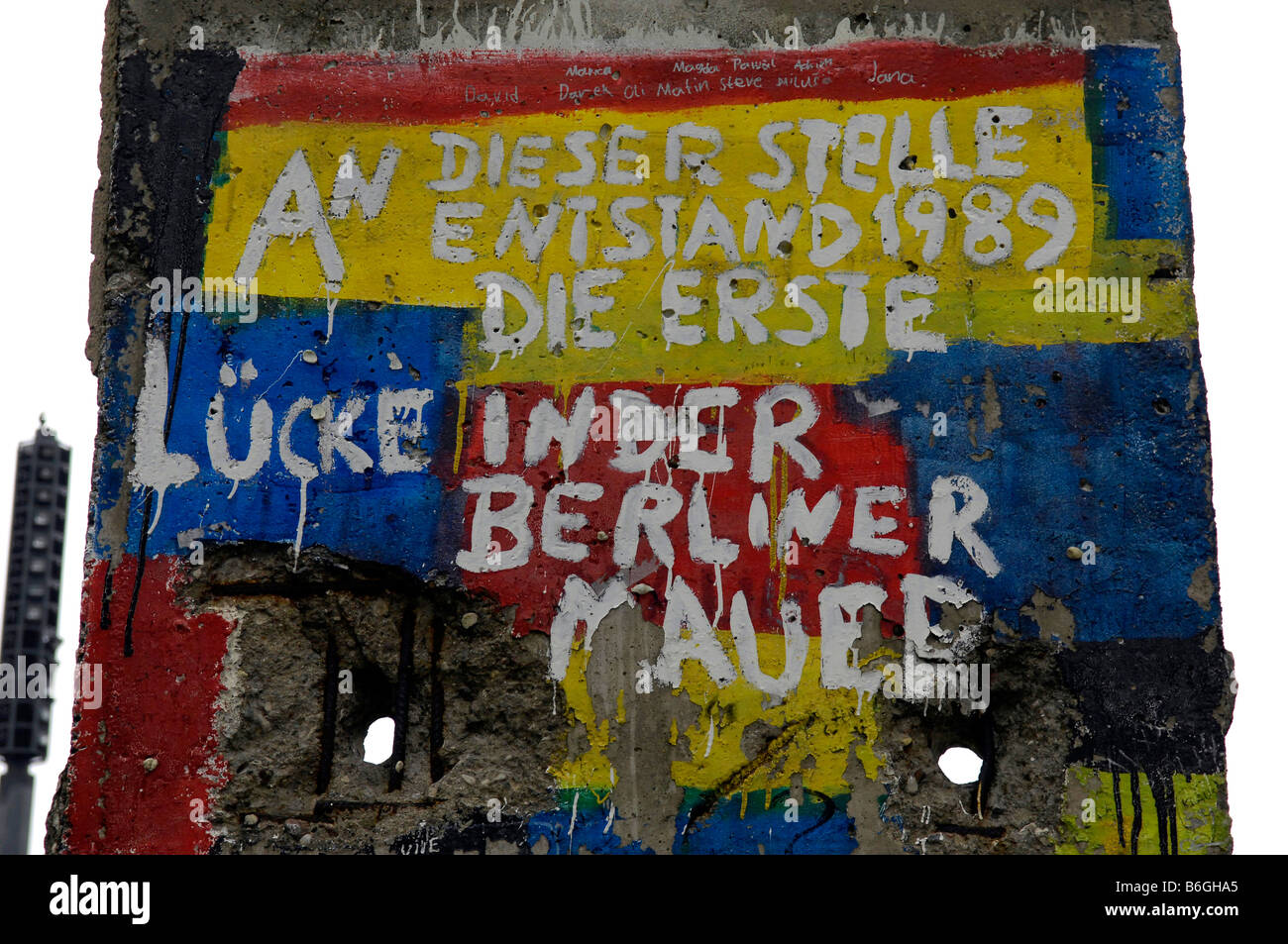 german text berlin wall potsdamer platz east germany DDR Stock Photo ...