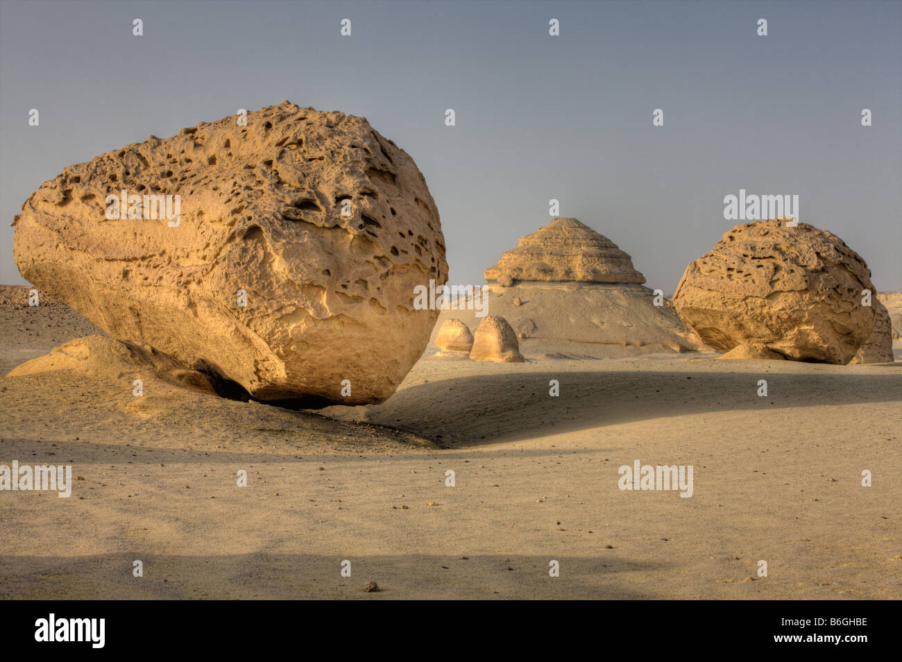 view of landscape, Wadi Al-Hitan (Whale Valley), Fayoum, Egypt Stock ...