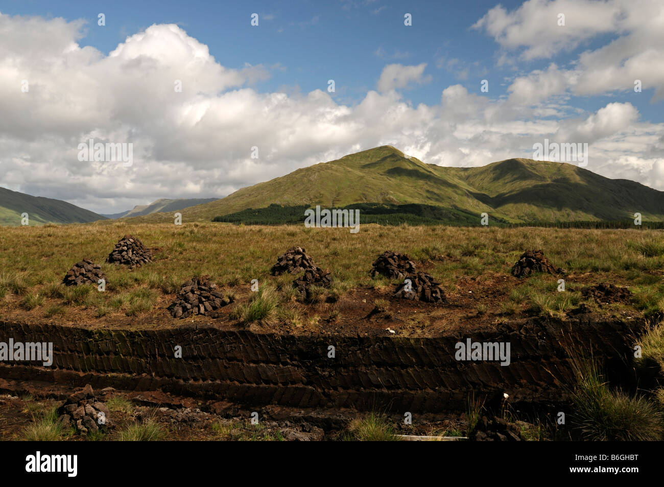 Connemara Turf stack pile heap mound ready to take draw bring home in a ...