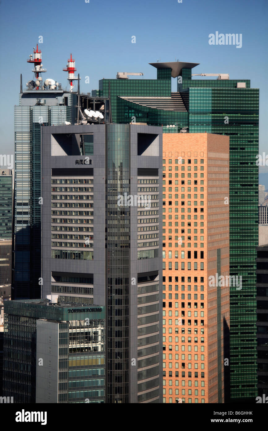 Japan Tokyo Shiodome area skyscrapers Stock Photo - Alamy
