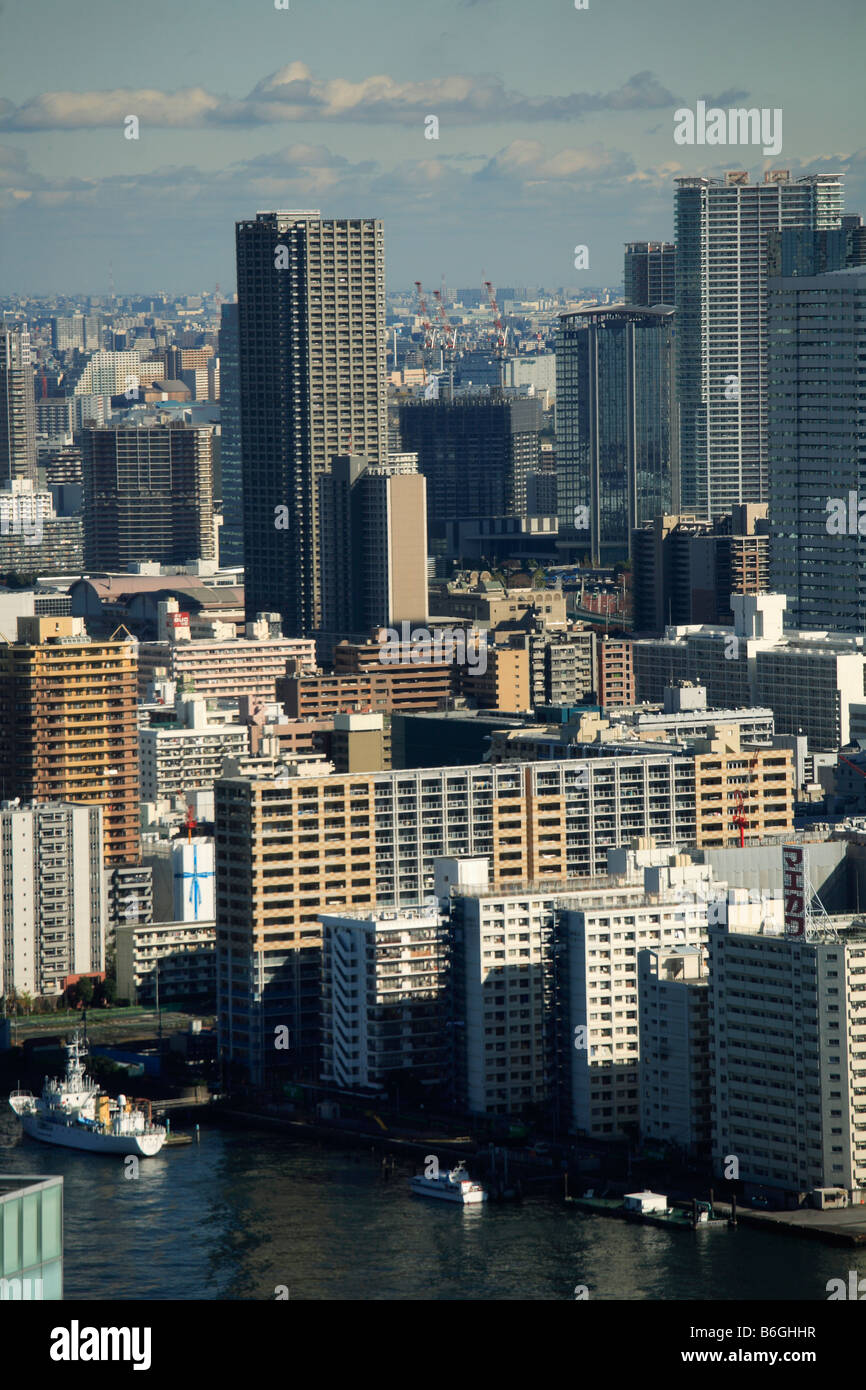 Japan Tokyo harbour area skyline general aerial view Stock Photo - Alamy