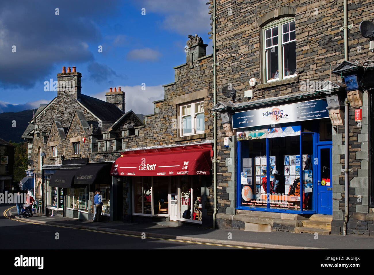 Ambleside 19th century town Market Cross typical buildings Lake ...