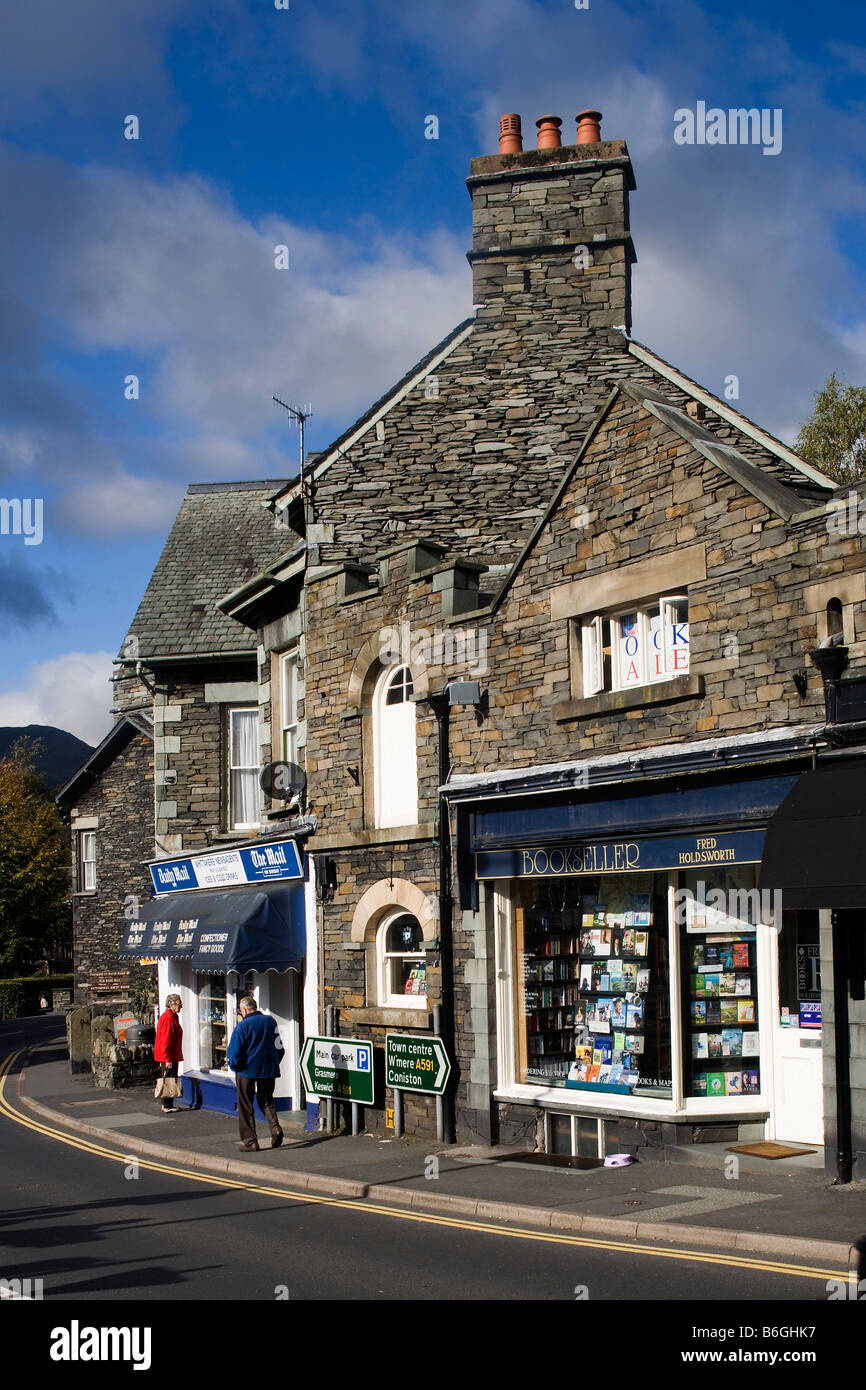 Ambleside 19th century town Market Cross typical buildings Lake ...