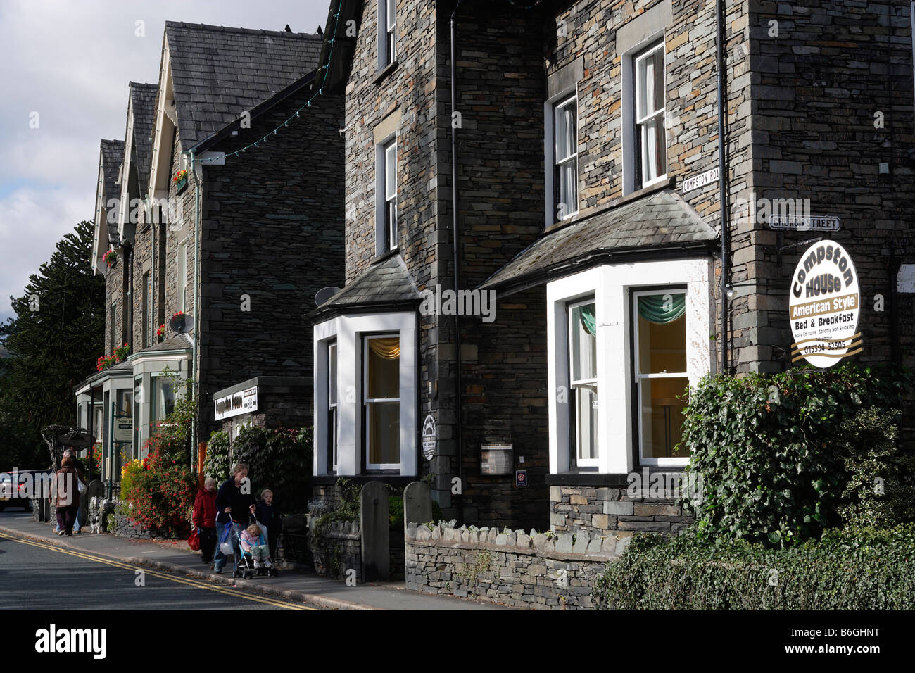 Ambleside 19th century town Compston Road typical buildings Lake ...