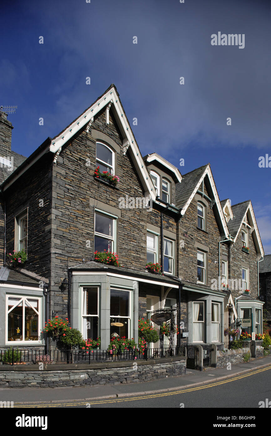 Ambleside 19th century town Compston Road typical buildings Lake ...