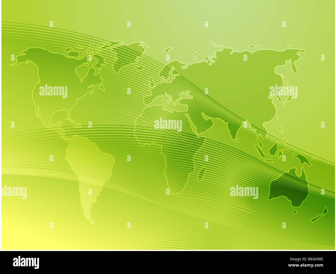 Map of the world illustration with wavy gradient curves Stock Photo - Alamy