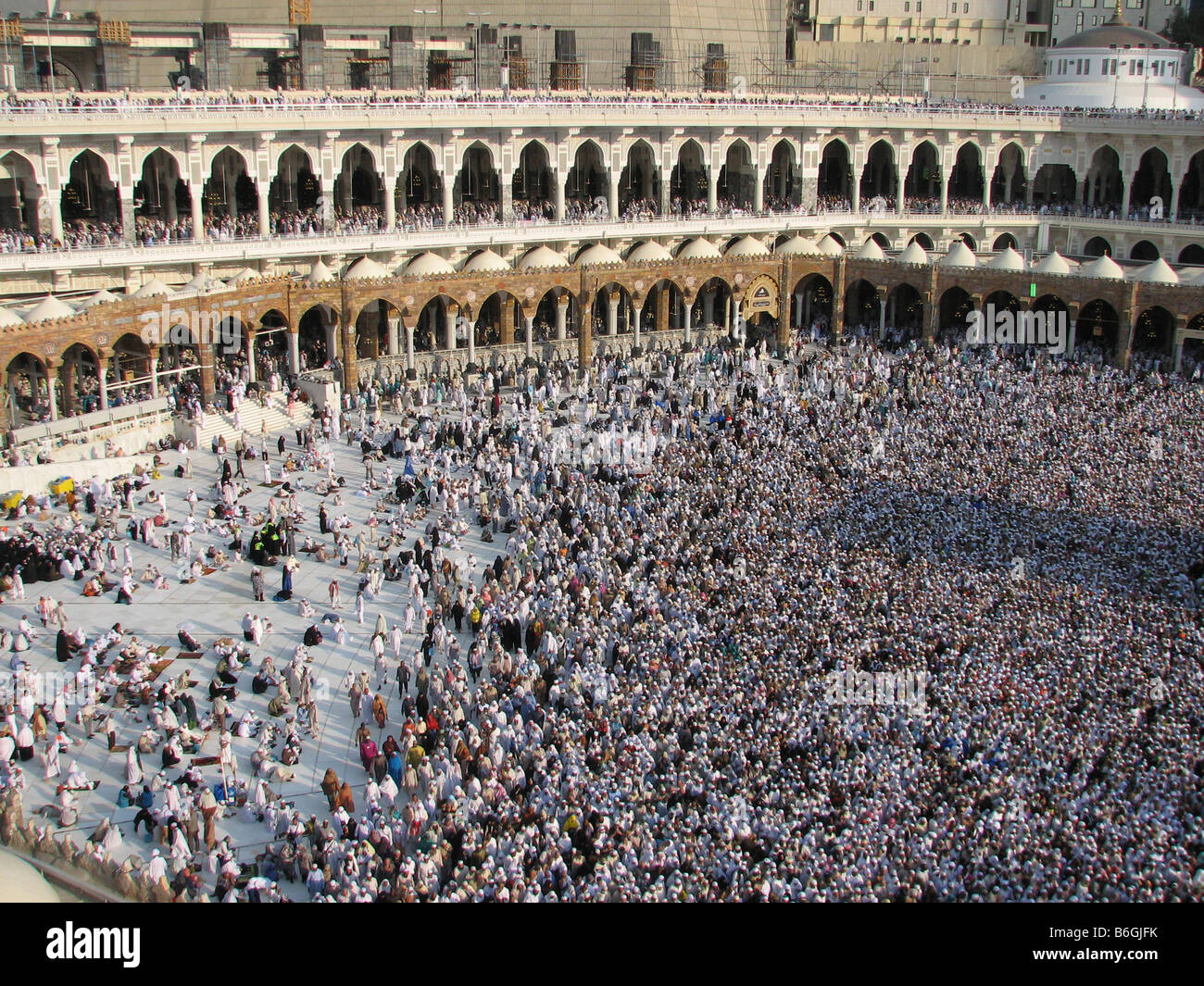 Pilgrims circumambulating the Kaba in Masjid al Haram a few days after ...