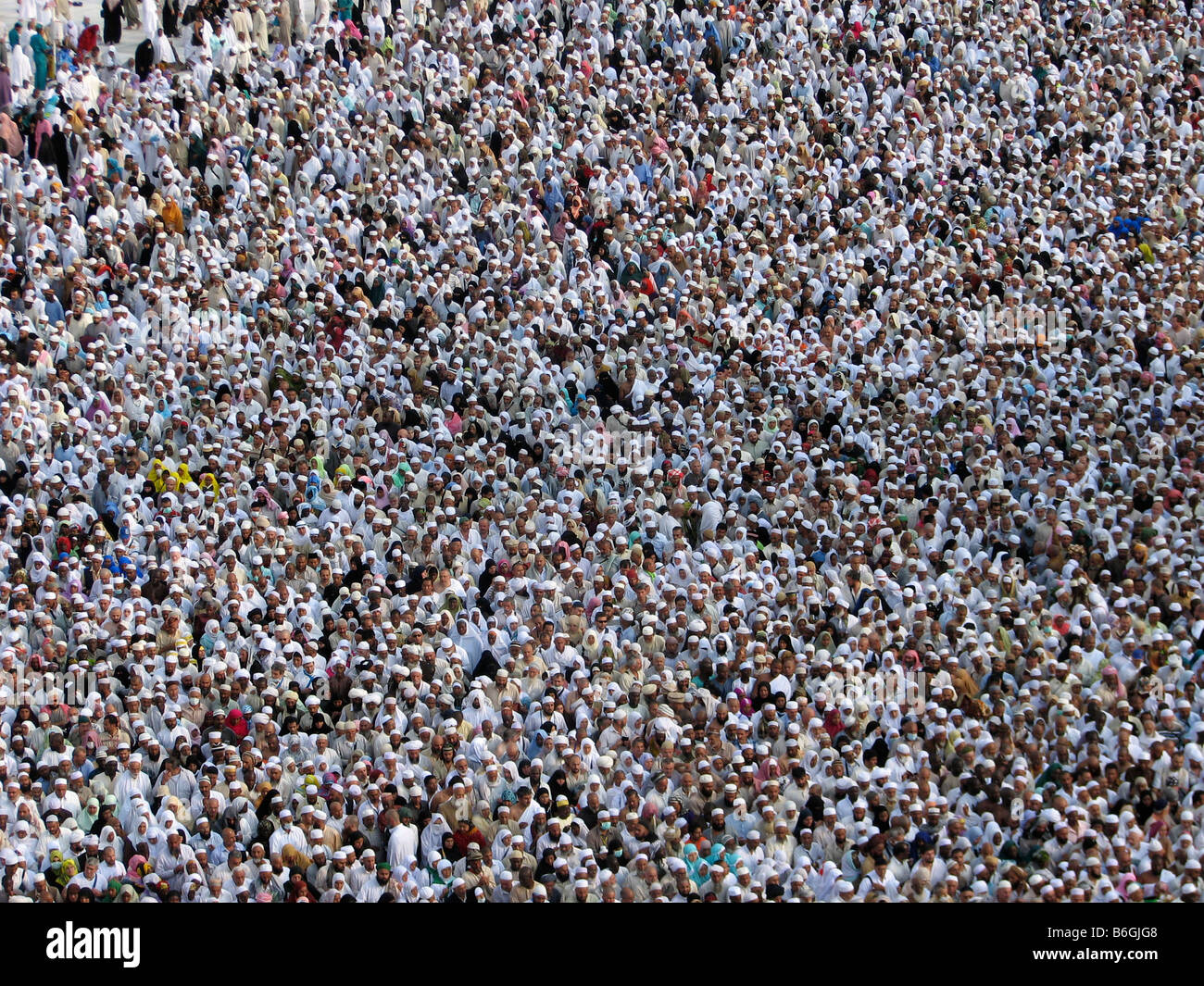 Pilgrims circumambulating the Kaba in Masjid al Haram a few days after ...