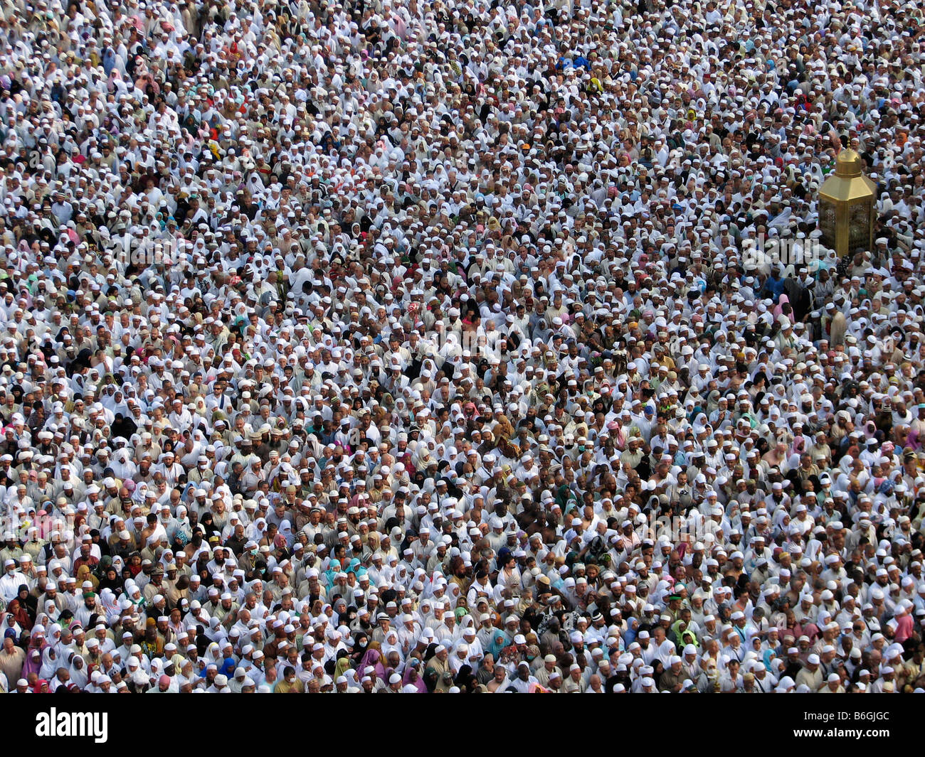 Pilgrims circumambulating the Kaba in Masjid al Haram a few days after ...