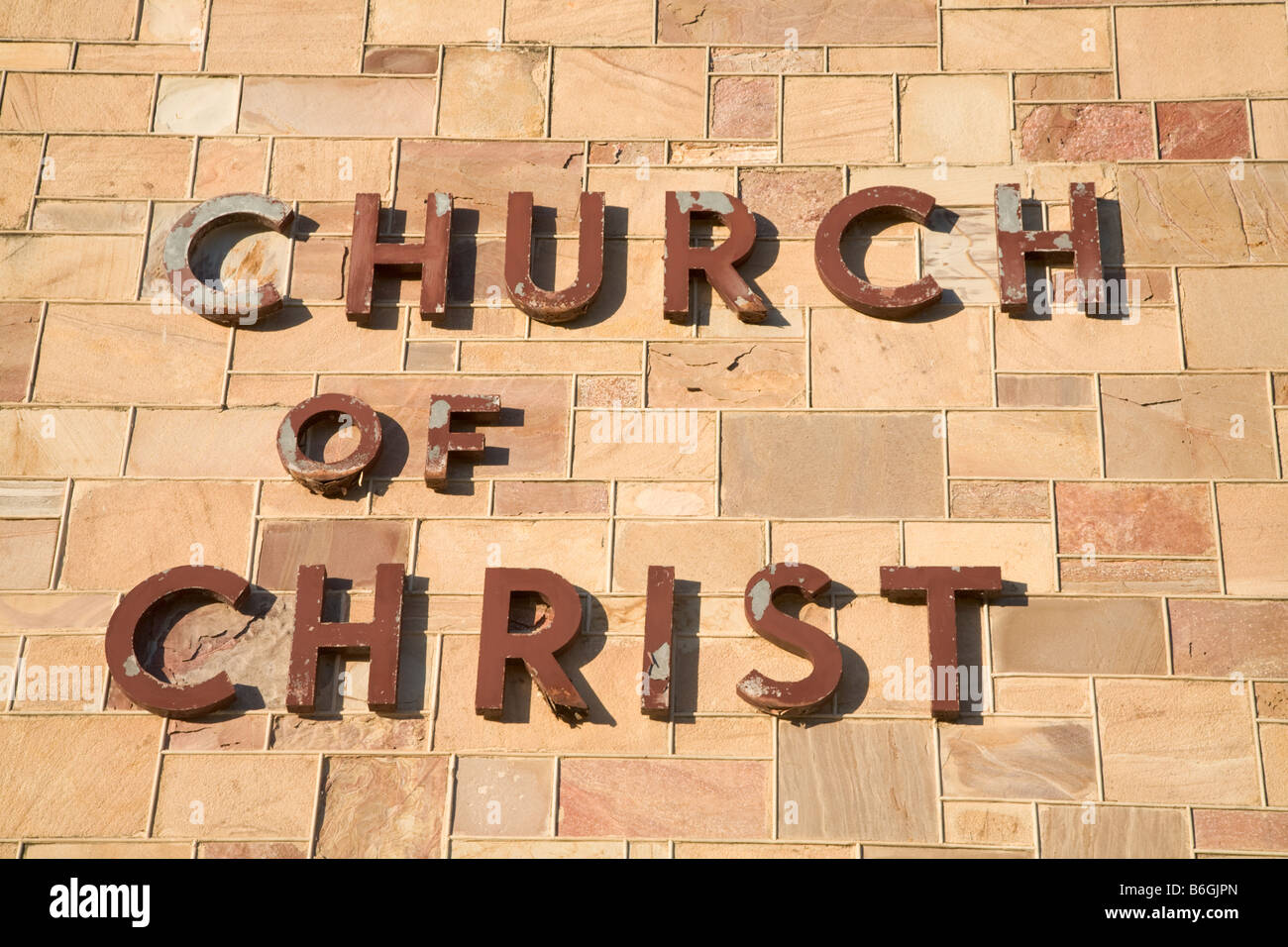 Church Of Christ Wall Sign With Peeling Paint Adelaide Australia Stock ...
