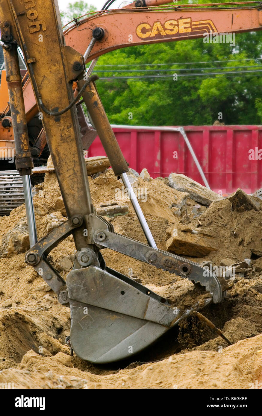 Large excavators at work on a construction site Stock Photo - Alamy