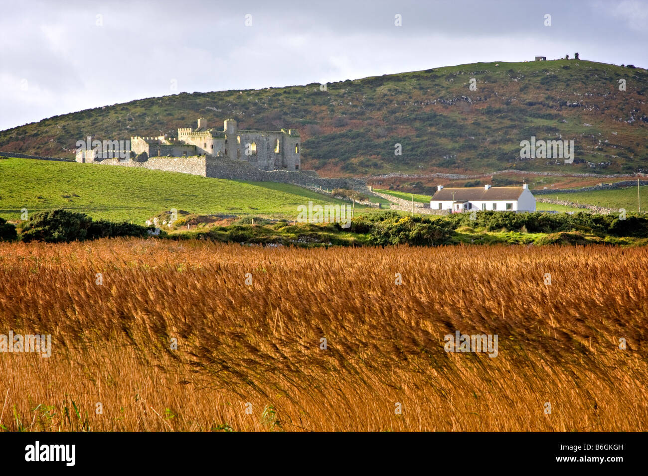 Derelict castle near Ballyconneely, Connemara, Republic of Ireland ...