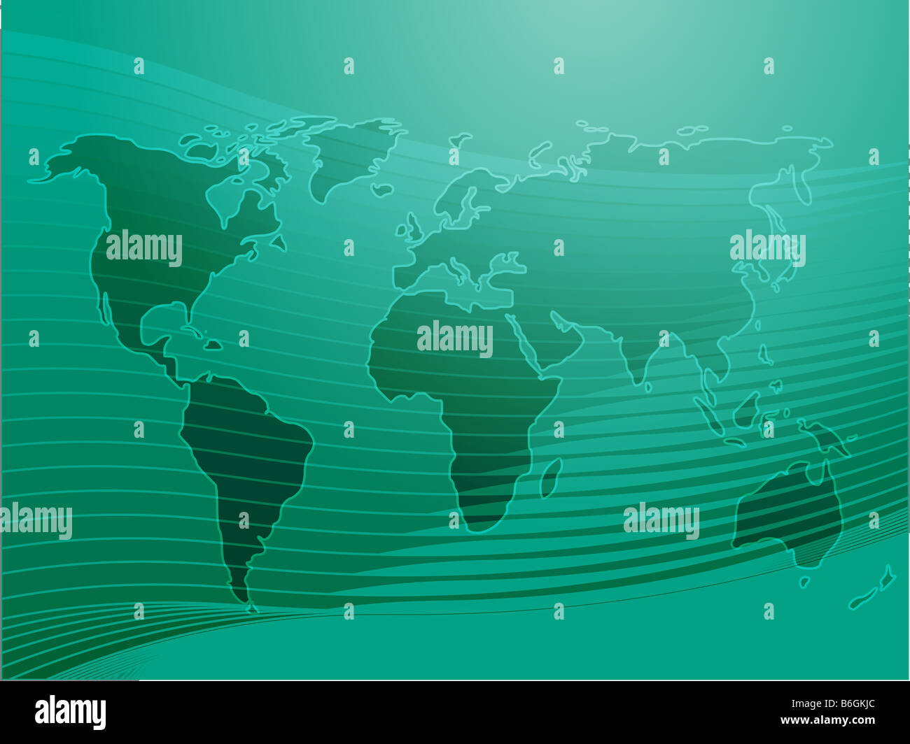 Map of the world illustration with wavy gradient curves Stock Photo - Alamy