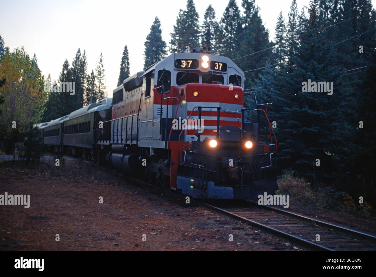 Shasta Sunset Dinner Train leaving McCloud,California, on the McCloud ...