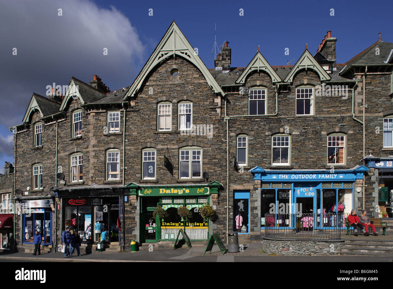 Ambleside 19th century town Market Cross typical buildings Lake ...