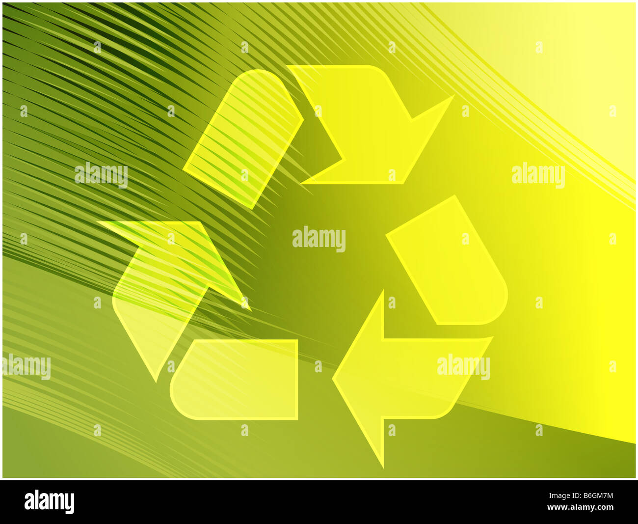 Recycling eco symbol illustration of three pointing arrows on abstract ...
