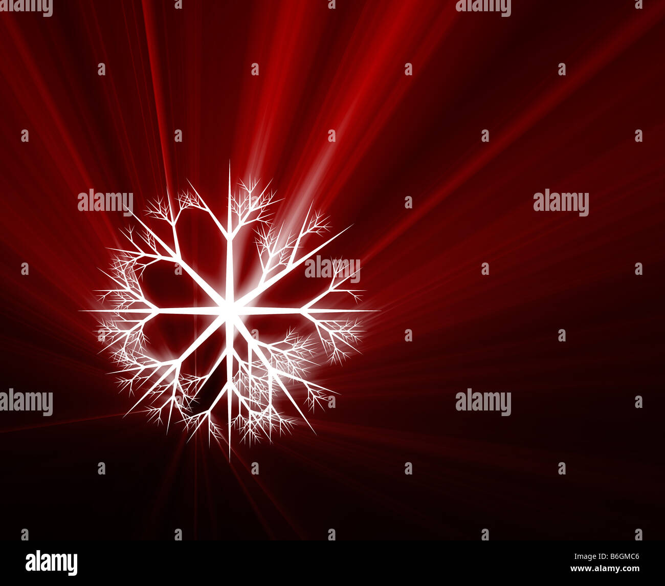 Snowflake crystal pattern illustration glowing light flares Stock Photo ...
