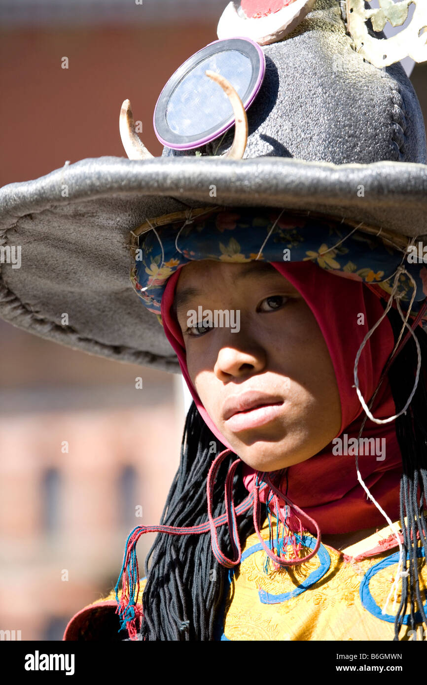 Dancing monk at Wamrong Dzong Bhutan Stock Photo - Alamy