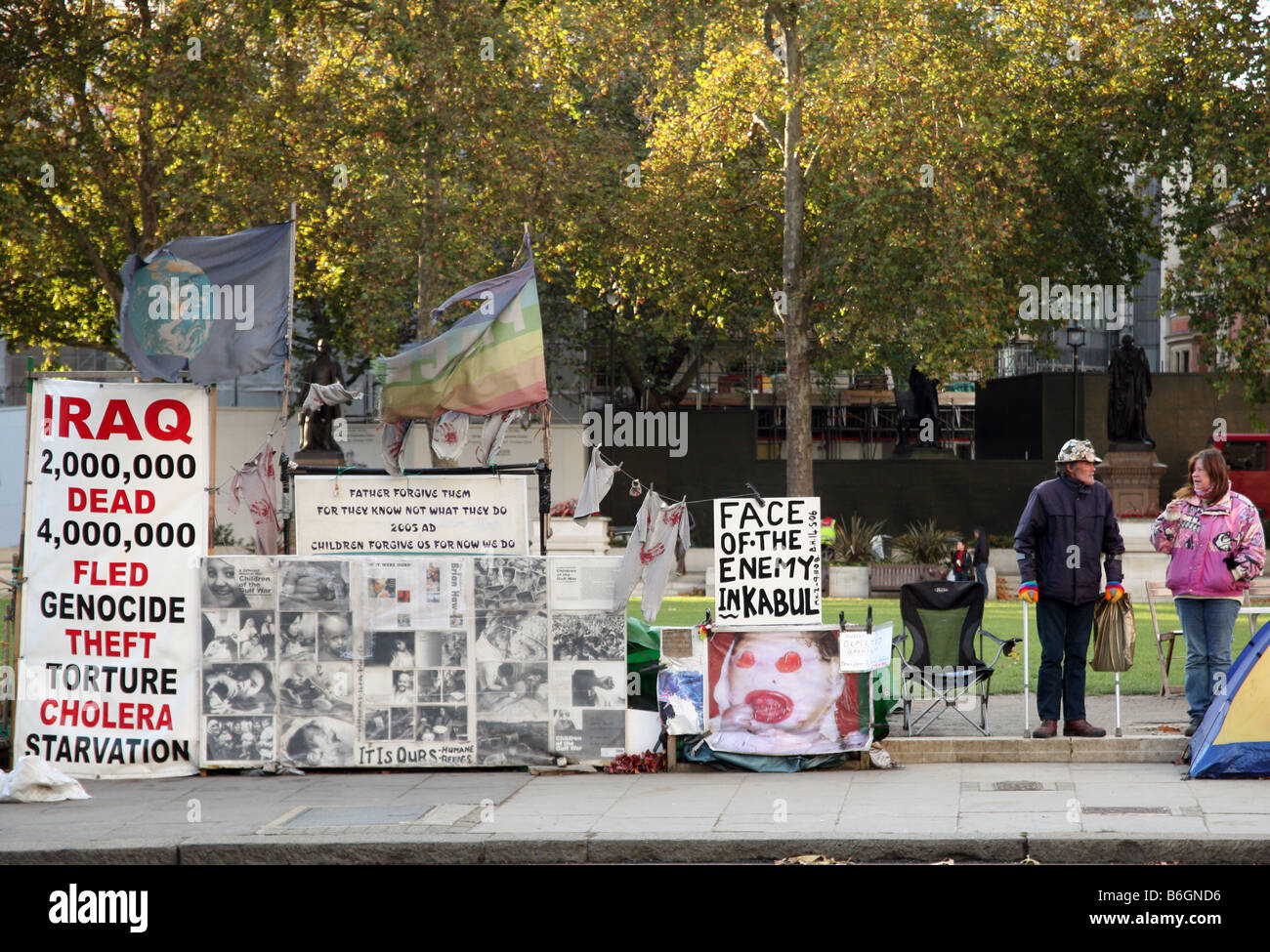 Brian Haw's peace campaign has been in Parliament Square since 2001 ...