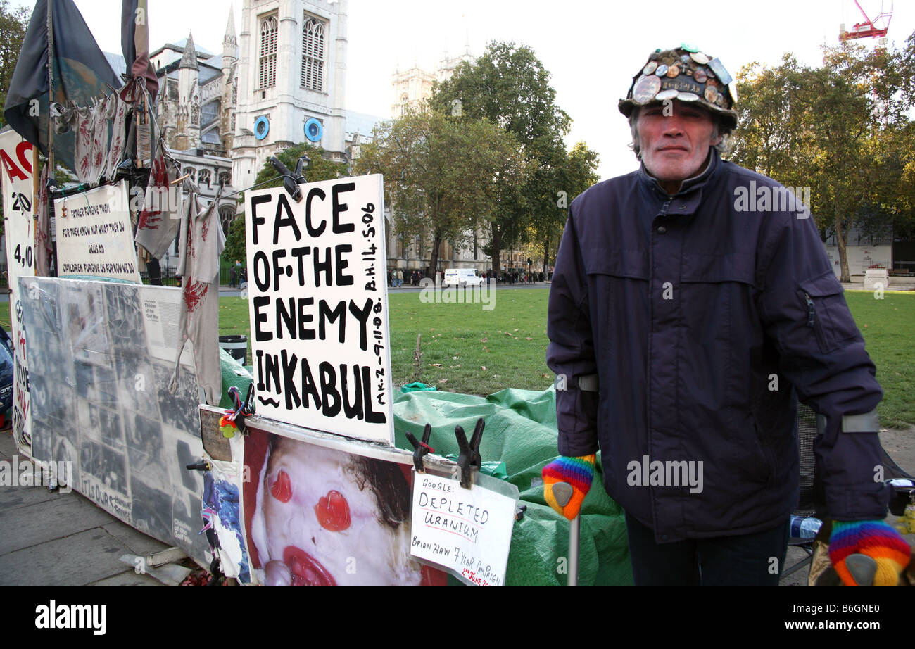 Brian Haw's peace campaign has been in Parliament Square since 2001 ...